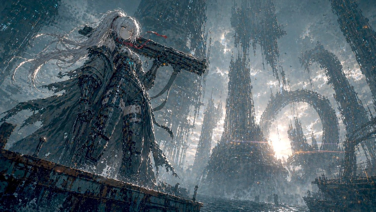 Prompt Visual Chiave Mecha Girl Città di Mare per GPT Image 2 | Image2